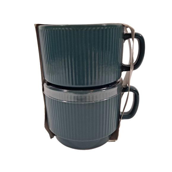 Crofton | Dining | Crofton Stoneware Mugs Green Stackable Set Of 2 ...